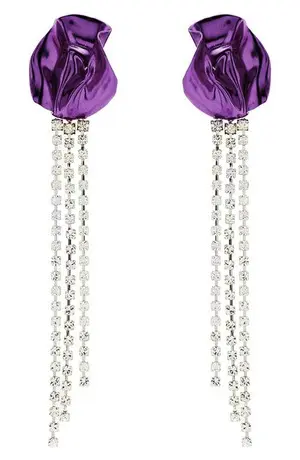 STERLING KING Sterling King Georgia Crystal Drop Earrings Violet