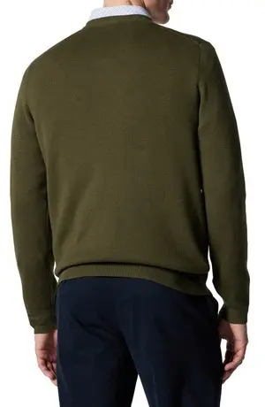 Rodd & Gunn Kelvin Grove Solid Supima® Cotton V-neck Sweater - Olive