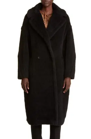 Max Mara Tedgirl Double-breasted Alpaca-blend Coat - Black