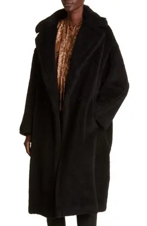 Max Mara Tedgirl Double-breasted Alpaca-blend Coat - Black
