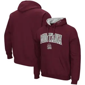 COLOSSEUM Montana Grizzlies Arch And Logo Pullover Hoodie - Maroon