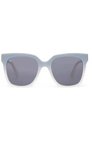 Toms Natasha 53mm Polarized Square Sunglasses - Chalky Blue Fade/ Dark Grey