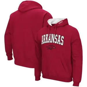 COLOSSEUM Arkansas Razorbacks Arch & Logo 3.0 Pullover Hoodie - Cardinal
