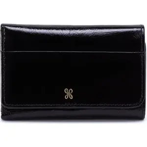 Hobo Jill Leather Trifold Wallet - Black