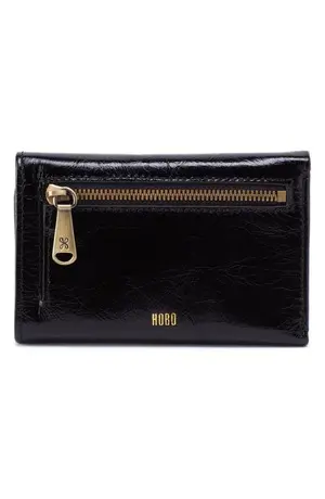 Hobo Jill Leather Trifold Wallet - Black