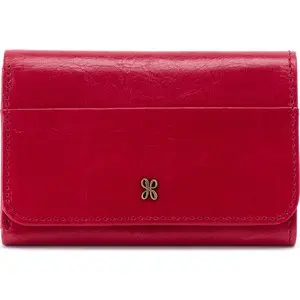 Hobo Jill Leather Trifold Wallet Claret