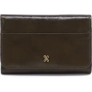 Hobo Jill Leather Trifold Wallet Deep Moss