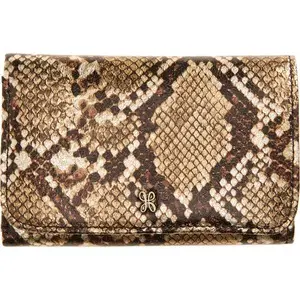 Hobo Jill Leather Trifold Wallet Golden Snake