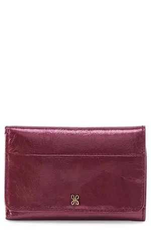 Hobo Jill Leather Trifold Wallet Iris