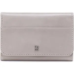 Hobo Jill Leather Trifold Wallet Light Grey