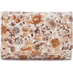 Hobo Jill Leather Trifold Wallet Sepia Bloom