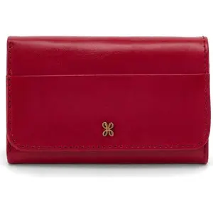 Hobo Jill Leather Trifold Wallet - True Red