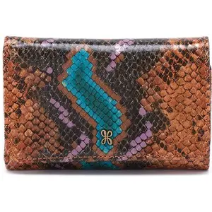 Hobo Jill Leather Trifold Wallet Vivid Snake Print