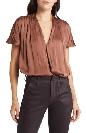Paige Dijon Short Sleeve Bodysuit