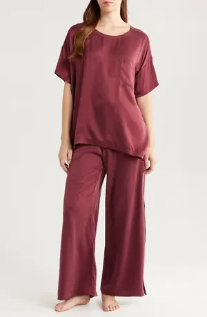 Lunya Washable Silk Pajamas - Calliope Wine