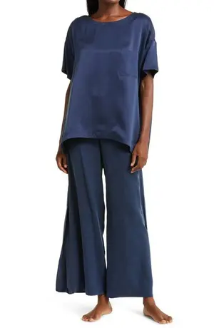 Lunya Washable Silk Pajamas - Deep Blue