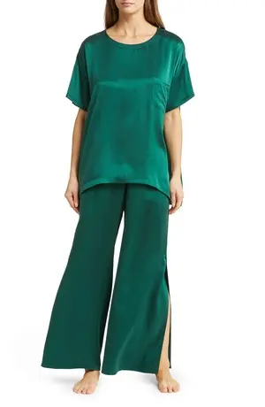 Lunya Washable Silk Pajamas Hum Forest