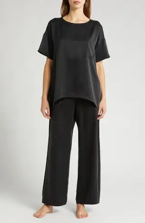 Lunya Washable Silk Pajamas - Immersed Black