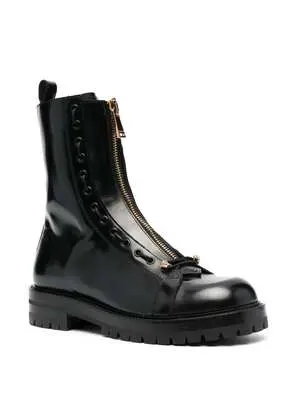 Versace Leather Zip-up Boots