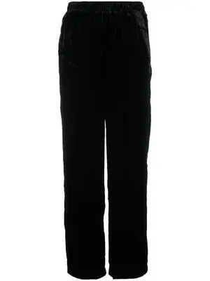 Gold Hawk Velvet Trousers - Black
