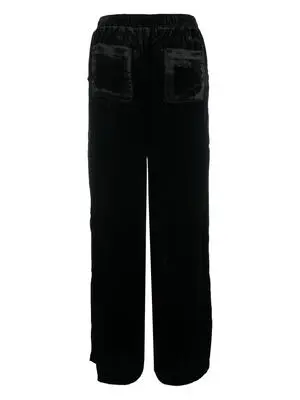 Gold Hawk Velvet Trousers - Black