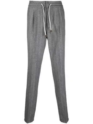 Brunello Cucinelli Stripe-pattern Straight Trousers - Grey