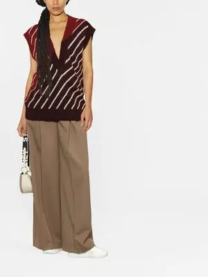 Stella McCartney Striped Alpaca Wool-blend Knitted Top