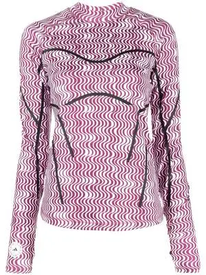 Adidas By Stella McCartney Abstract-print Yoga Top