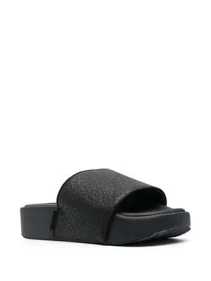 Y3 Pebbled Open-toe Slides - Black