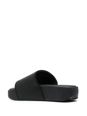 Y3 Pebbled Open-toe Slides - Black