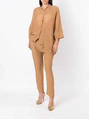 AMIR SLAMA Crinkle-effect Trousers - Brown