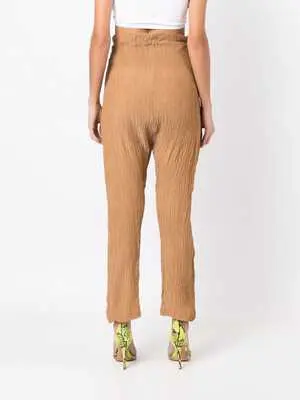 AMIR SLAMA Crinkle-effect Trousers - Brown