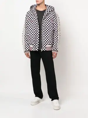 Palm Angels Zip-up Hooded Jacket - Black