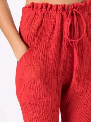 AMIR SLAMA Crinkle-effect Silk Trousers - Red