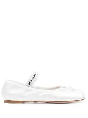 Miu Miu Logo Strap Ballet Flats