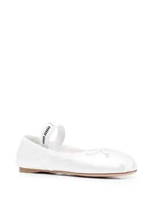 Miu Miu Logo Strap Ballet Flats