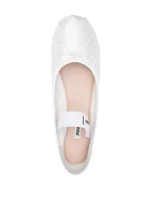 Miu Miu Logo Strap Ballet Flats