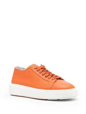 Santoni Lace-up Leather Sneakers