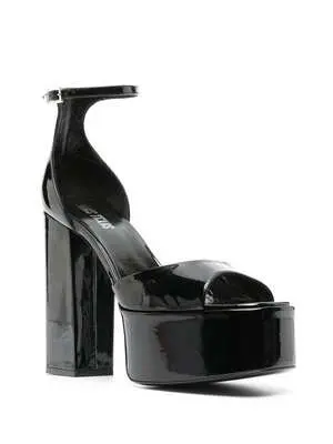 Paris Texas Patent Leather Platform Sandals - Black