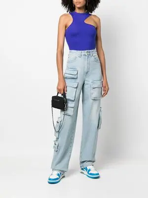 Off-White Embroidered-logo Asymmetric Tank Top