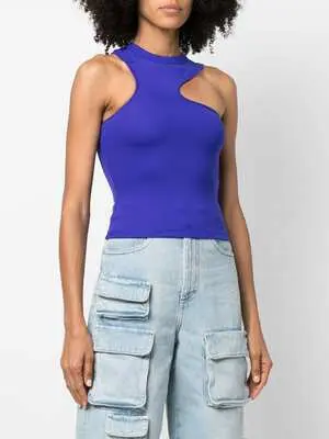 Off-White Embroidered-logo Asymmetric Tank Top