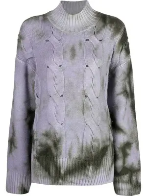 Off-White Tie-dye Cable-knit Jumper