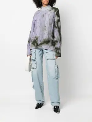 Off-White Tie-dye Cable-knit Jumper