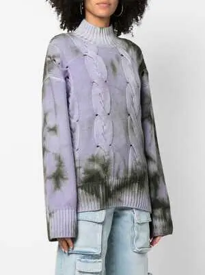 Off-White Tie-dye Cable-knit Jumper