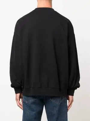 Off-White Cotton Sweatshirt With Swimming Logo