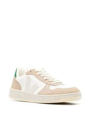 VEJA V-10 Panelled Lace-up Sneakers - White