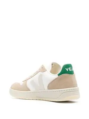 VEJA V-10 Panelled Lace-up Sneakers - White
