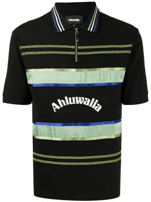 Ahluwalia Logo-print Zip-up Polo Shirt