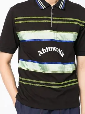 Ahluwalia Logo-print Zip-up Polo Shirt