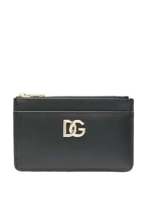 Dolce & Gabbana Dg-logo Leather Card Holder - Black